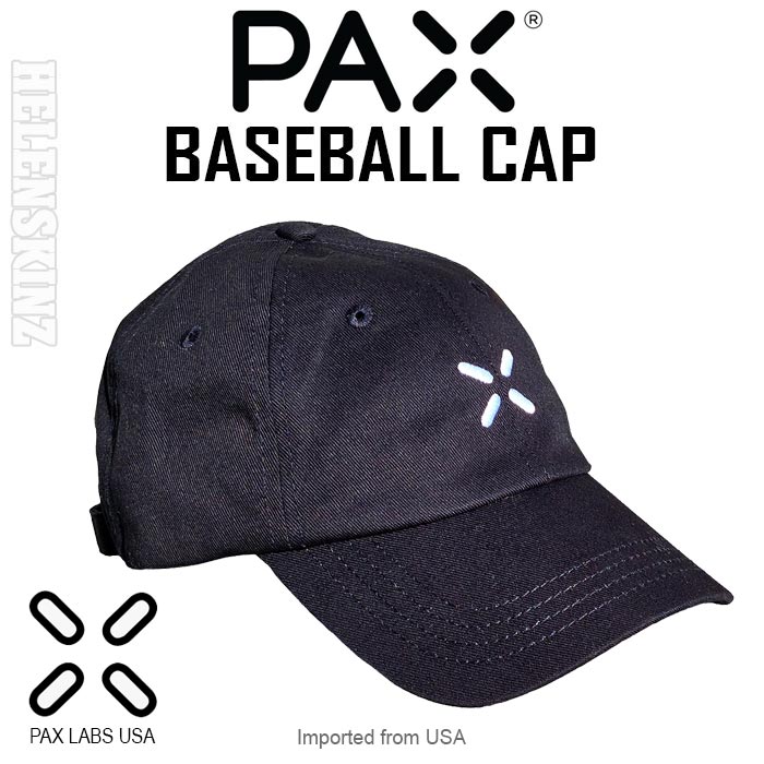 PAX Baseball Cap | Black with White PAX Vaporizer Logos NZ